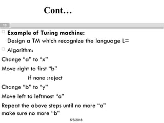 Chapter 5 Turing Machine.pptx wrtgbfddhtyjh | PPTX