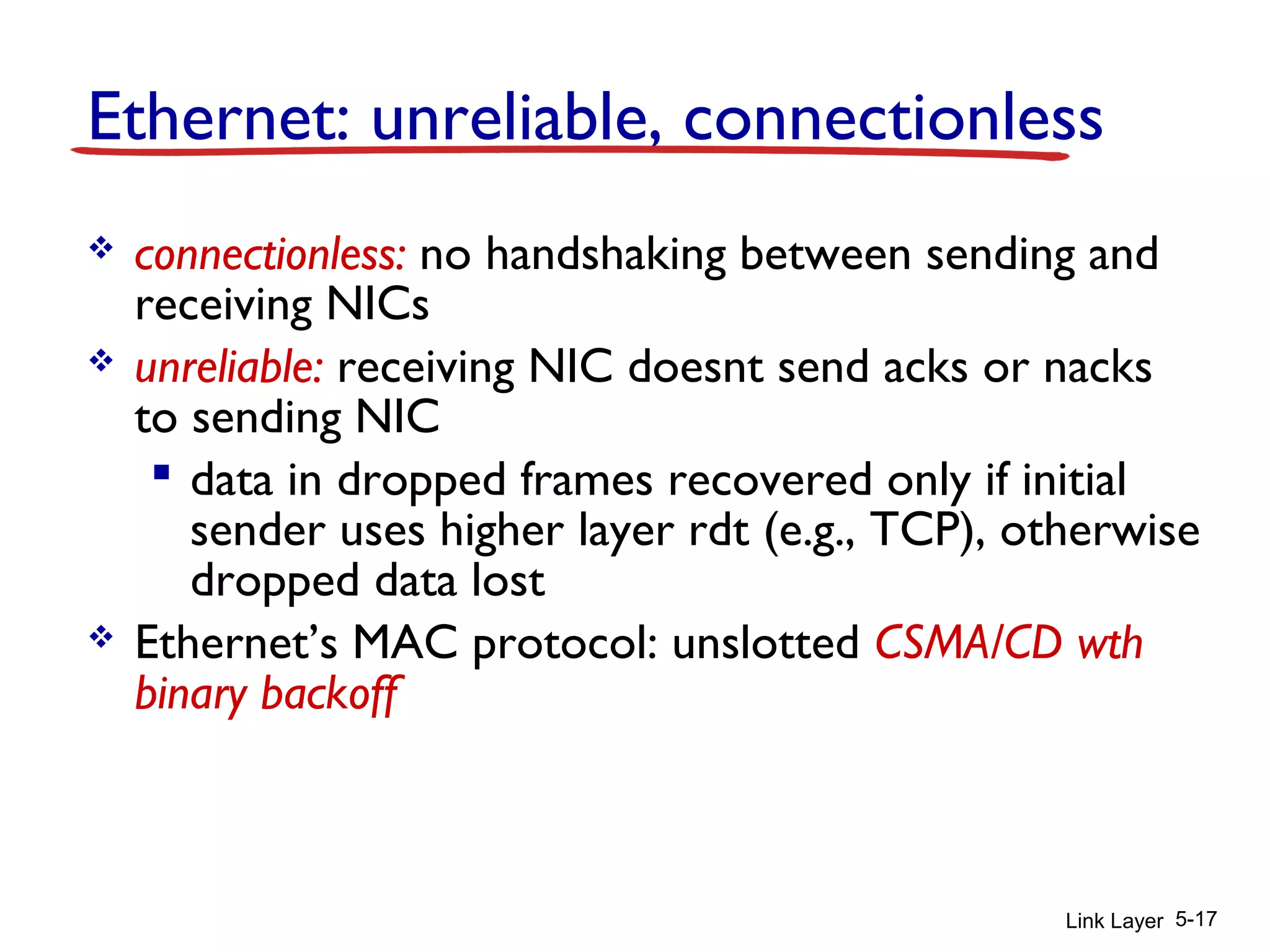Chapter 5 : Link Layer | PPT
