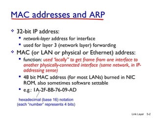 Chapter 5 : Link Layer | PPT