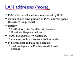 Chapter 5 : Link Layer | PPT
