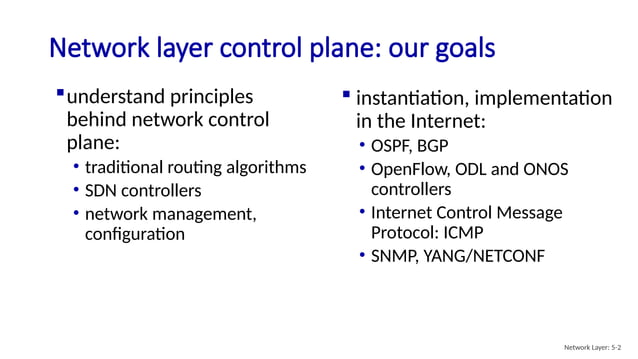 Network Layer: Control Plane (Computer Network Course) | PPTX