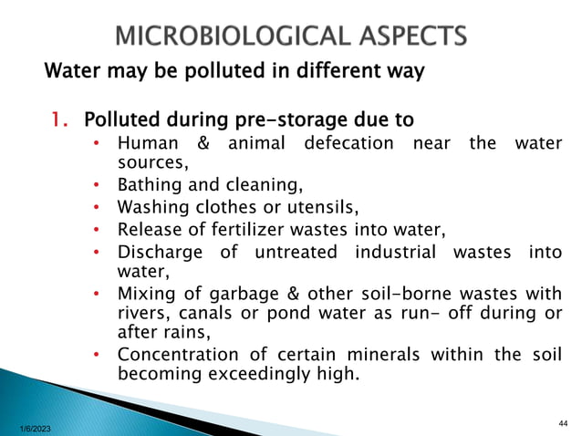 CHAPTER 5 WATER QUALITY.ppt | Chemistry | Science