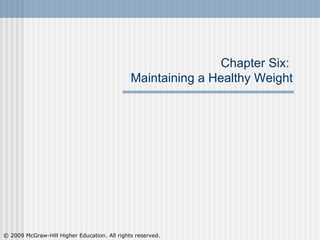 Maintaining a Healthy Weight | PPT