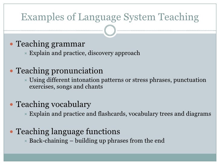 Teaching the Language System