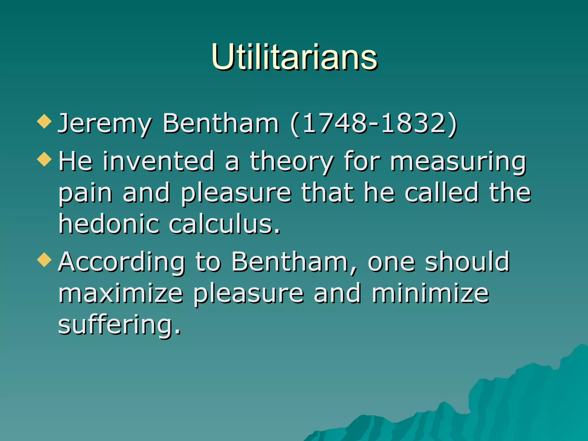 Chapter 6: Utilitarianism | PPT