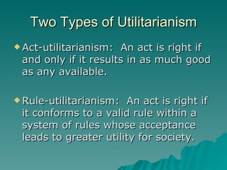 Chapter 6: Utilitarianism | PPT