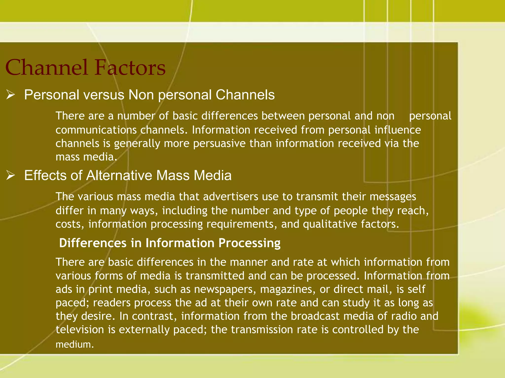 Source, Message, and Channel Factors | PPTX | Advertising Industry ...