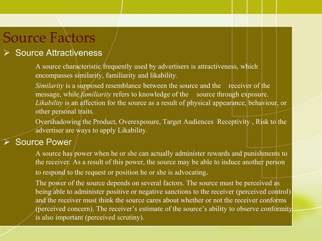 Source, Message, and Channel Factors | PPTX | Advertising Industry ...