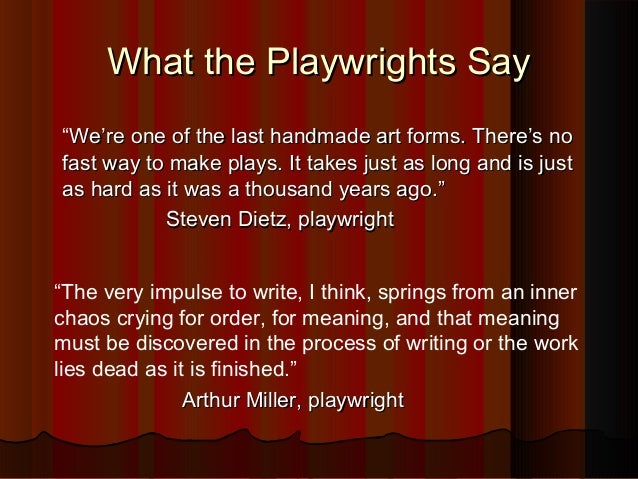 Chapter 6: The Playwright and the Script