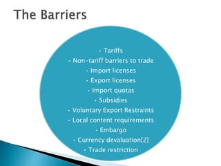 INTERNATIONAL TRADE THEORIES AND TRADE BARRIERS | PPTX