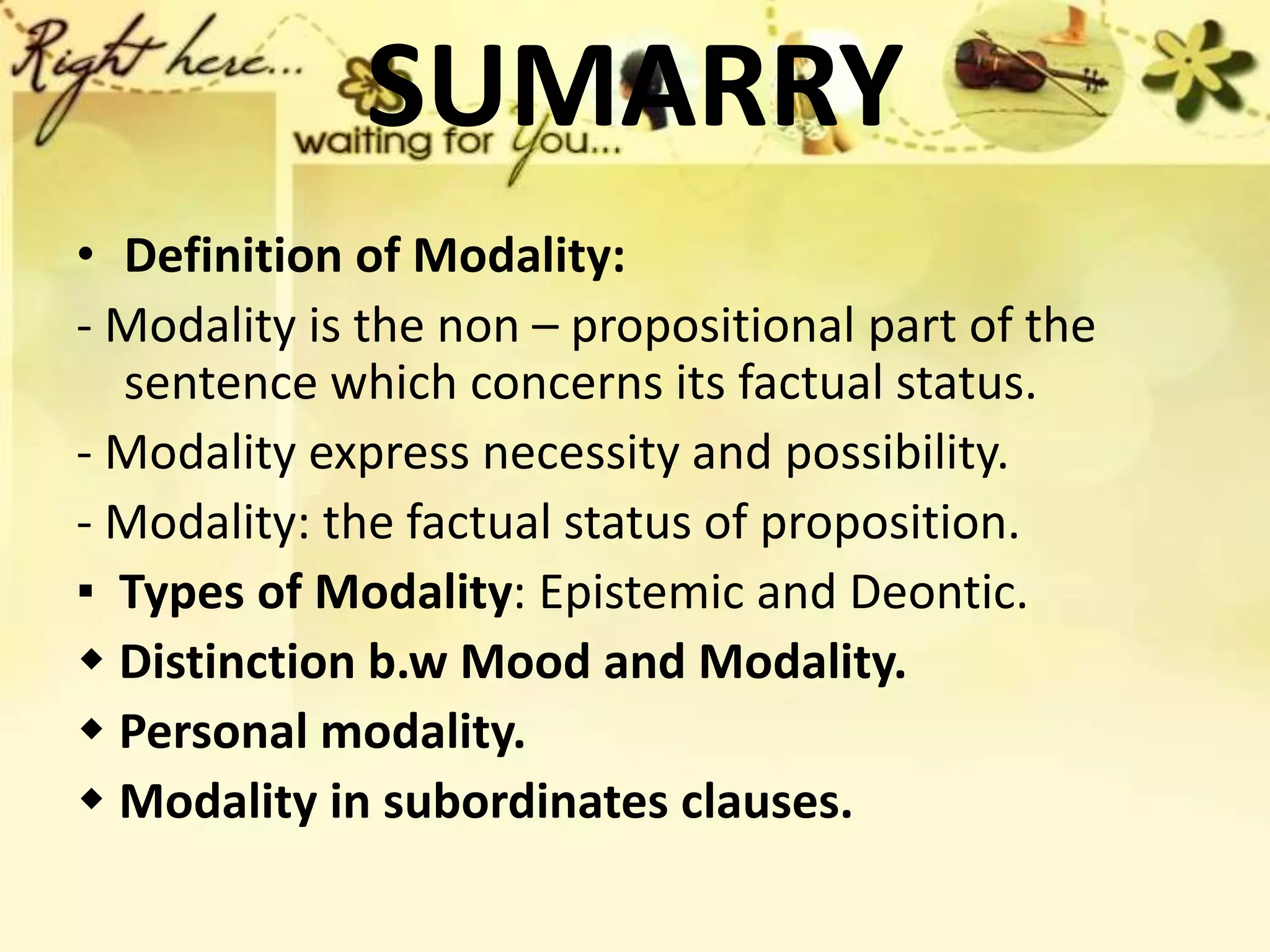 Modality | PPTX