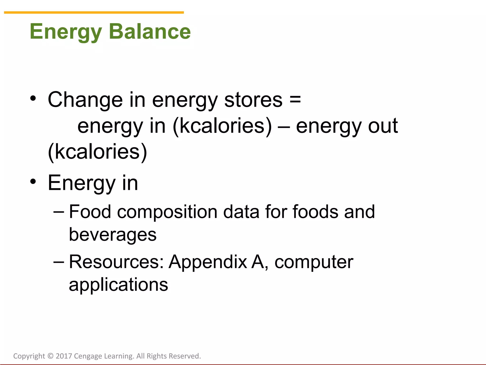 Chapter 6: Energy Balance and Body Composition | PPT