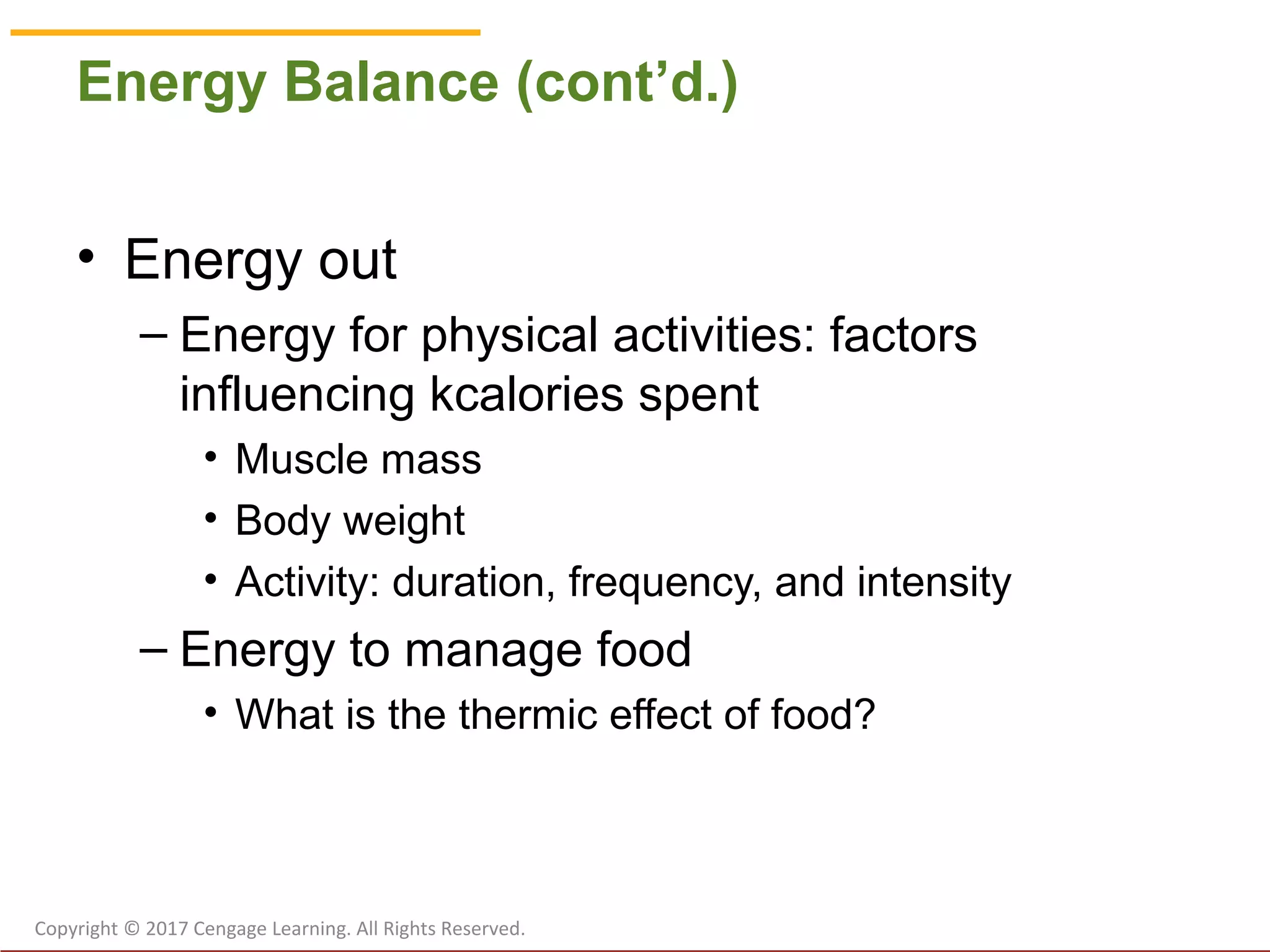 Chapter 6: Energy Balance and Body Composition | PPT