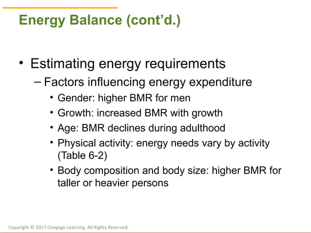 Chapter 6: Energy Balance and Body Composition | PPT