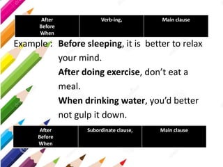 Chapter 6 After, before, when | PPTX