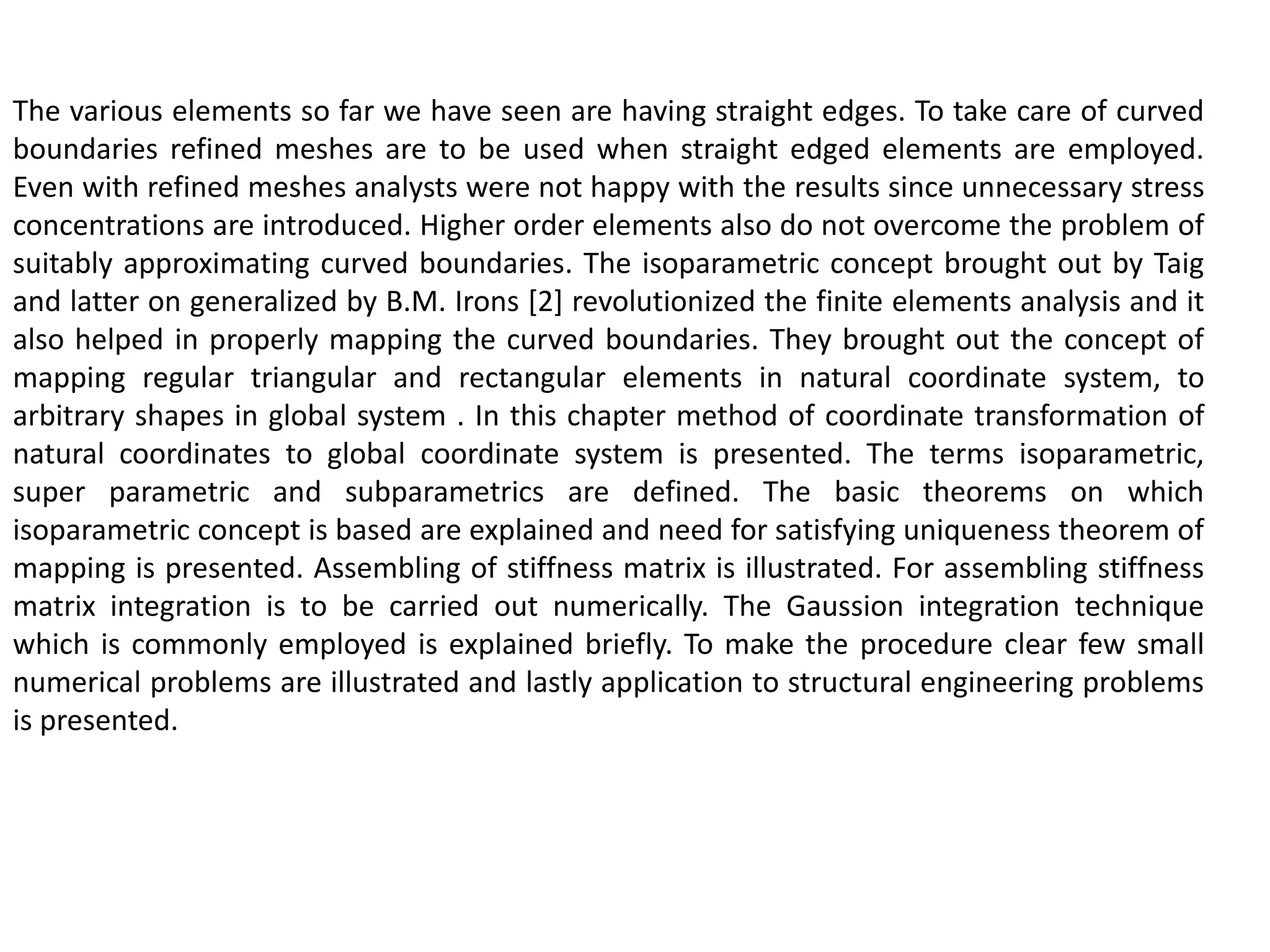 isoparametric formulation | PPTX