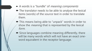 WORDS AS "BUNDLES" OF MEANING | PPTX