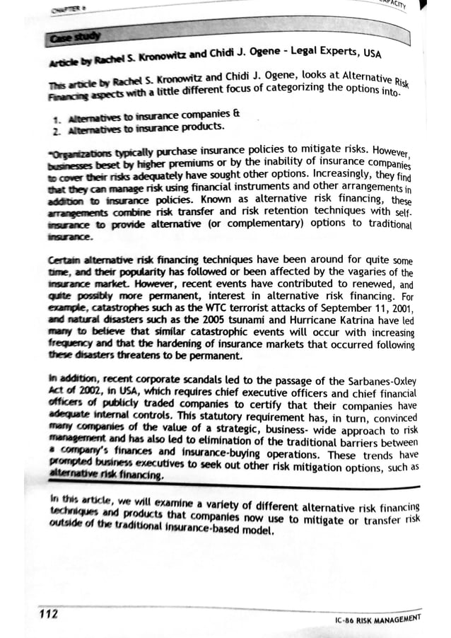 IC-86 Risk Management | PDF