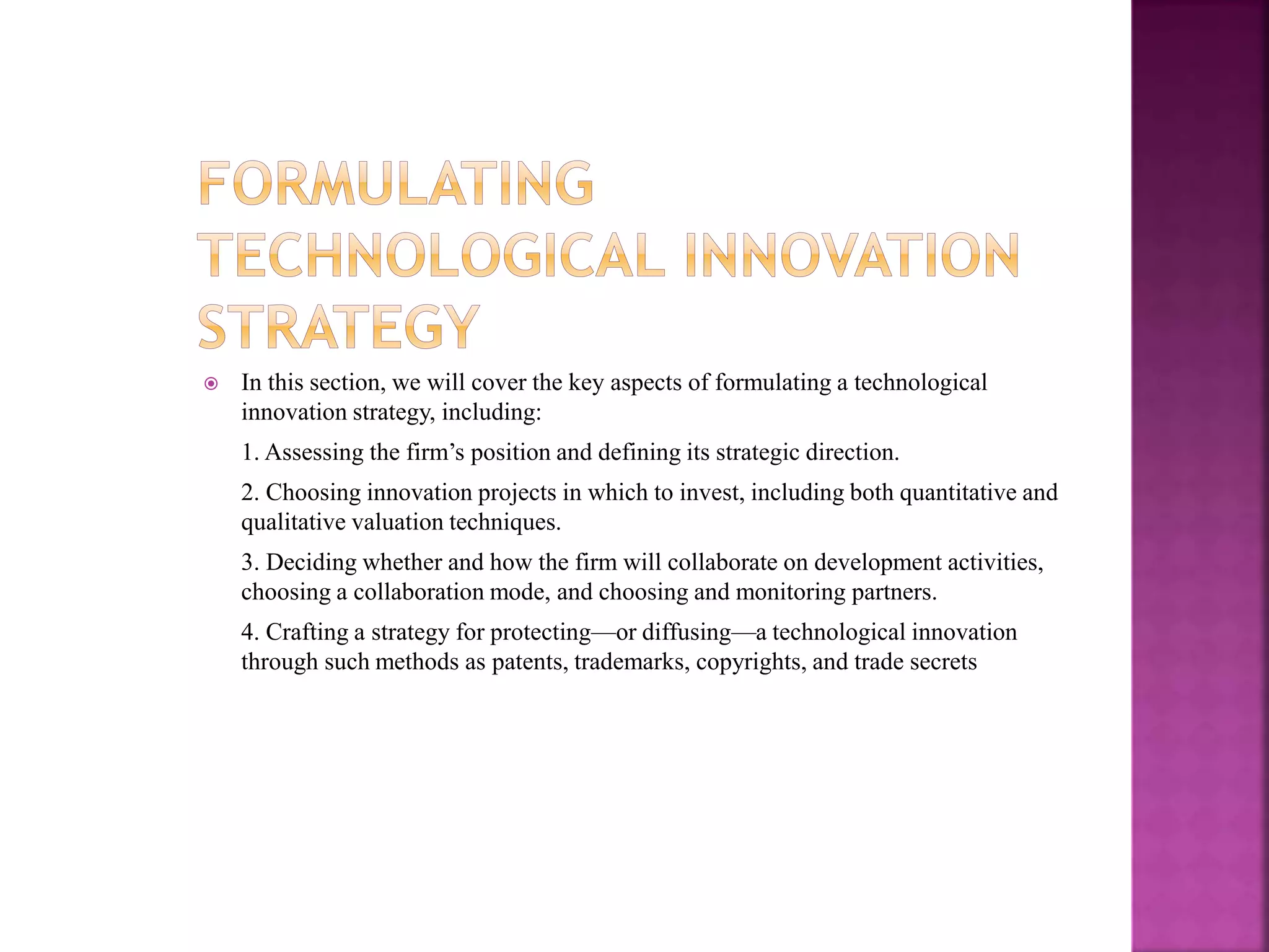 Formulating tecnological innovation strategy | PPT
