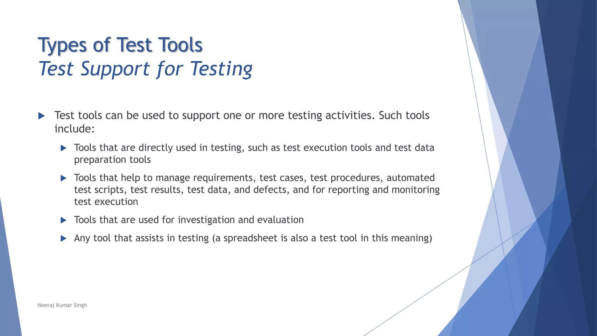 Chapter 6 - Tool Support for Testing | PPTX
