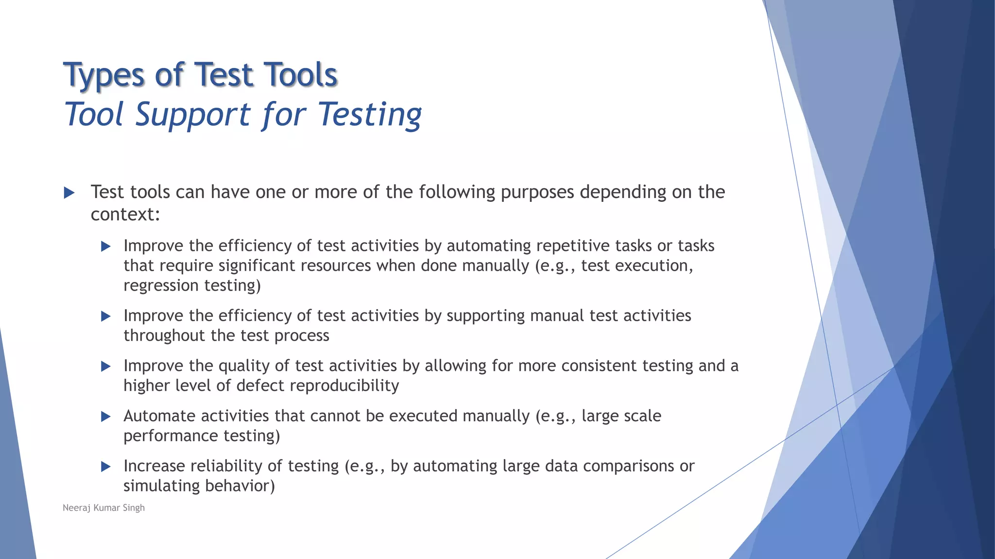 Chapter 6 - Tool Support for Testing | PPTX