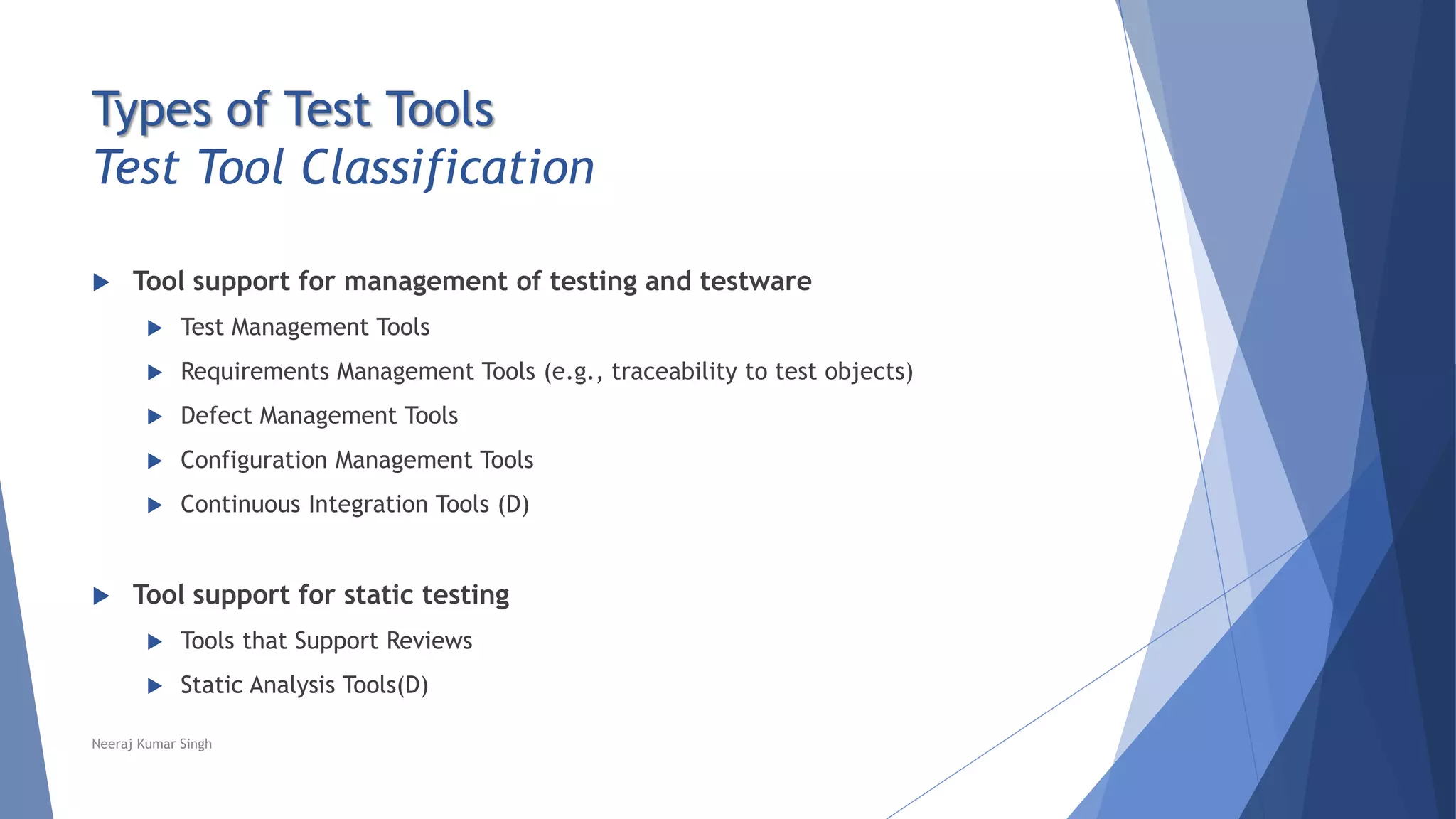 Chapter 6 - Tool Support for Testing | PPTX