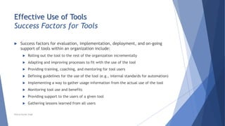 Chapter 6 - Tool Support for Testing | PPTX