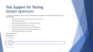 Chapter 6 - Tool Support for Testing | PPTX