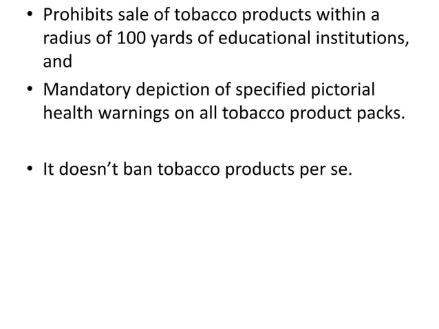 Chapter 6.1 national tobacco control program | PPTX | Illegal Drugs ...