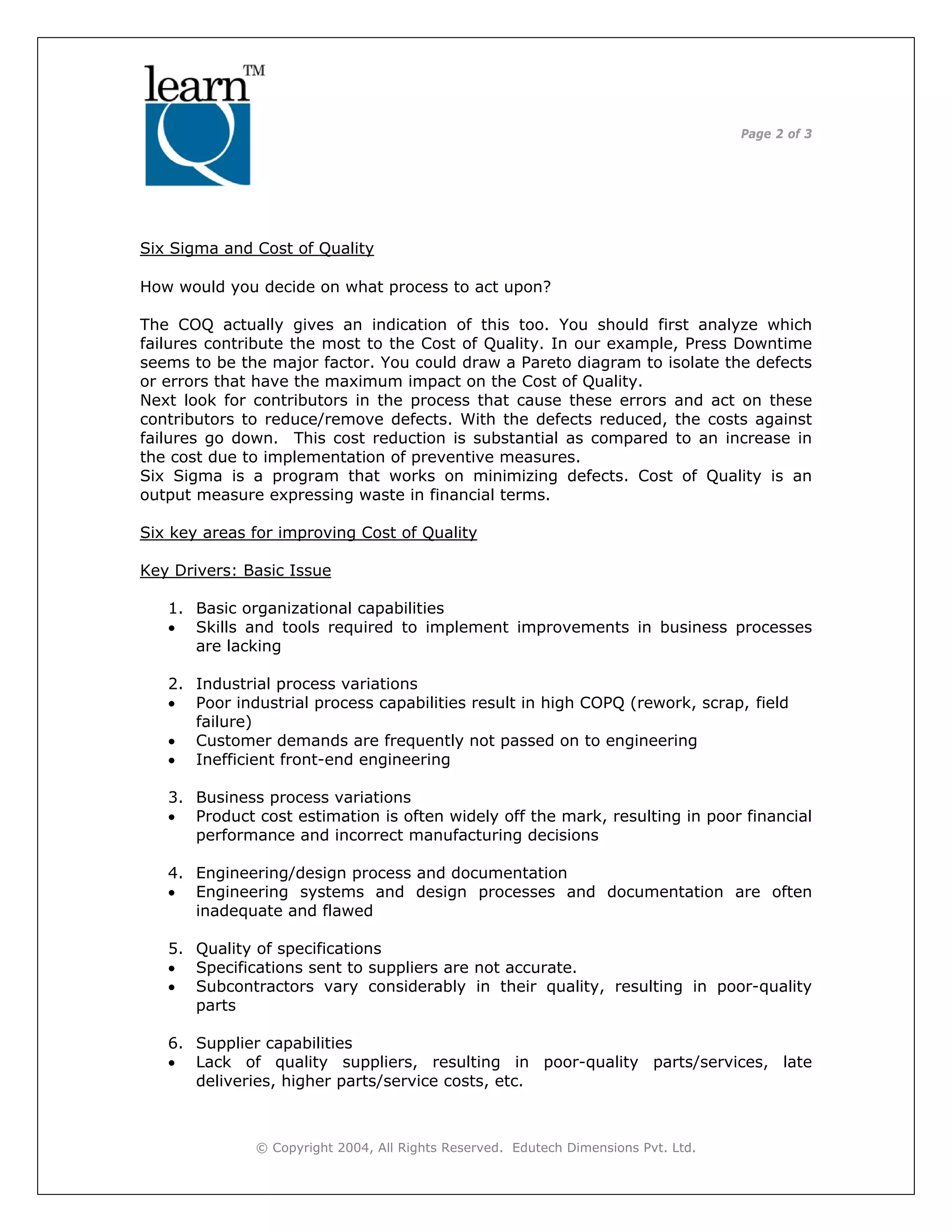 6 Sigma - Chapter6 | PDF