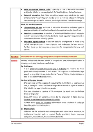 Concept of Securitization | PDF