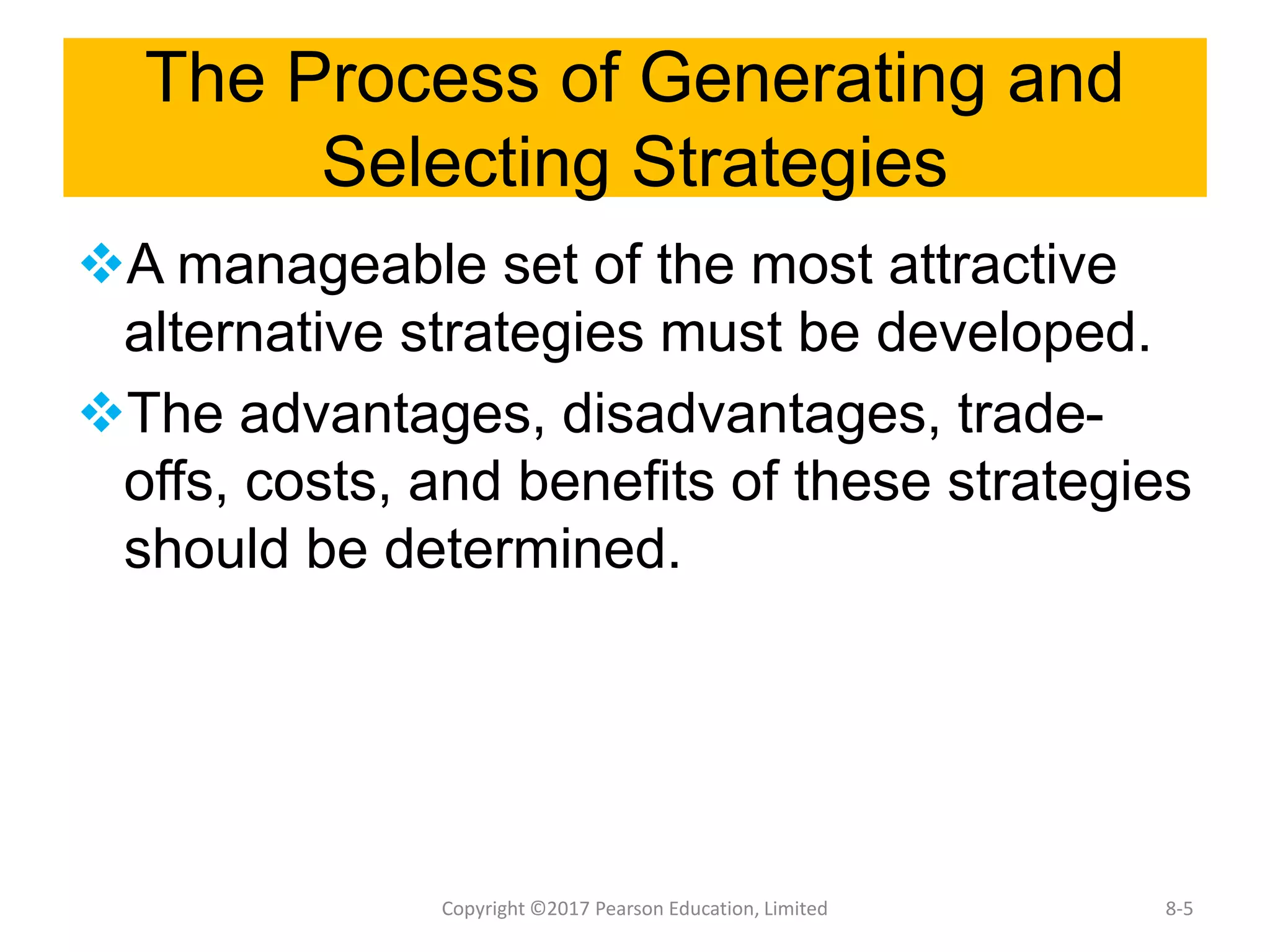 SM CH 6 STRATEGY GENERATION AND SELECTION | PPTX