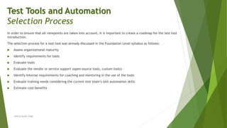 Chapter 6 - Test Tools and Automation | PPT