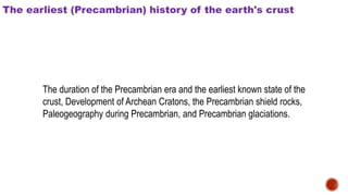 The earliest (Precambrian) history of the earth's crust | PDF