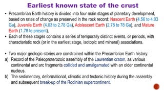 The earliest (Precambrian) history of the earth's crust | PDF