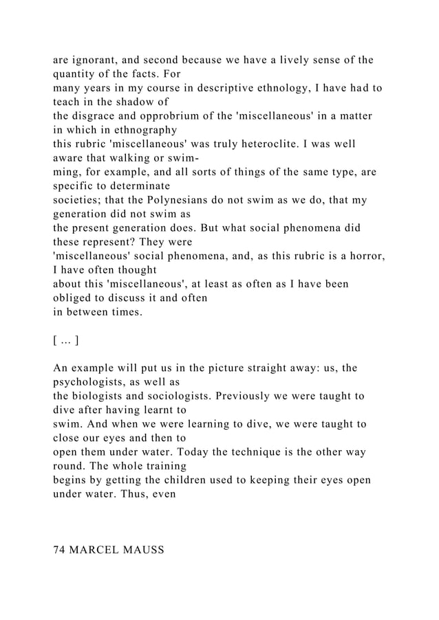 Chapter 6 [ ... ] Marcel Mauss TECHNIQUES OF THE B.docx