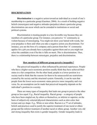 Sterotyping,aggression,prejudice | DOCX