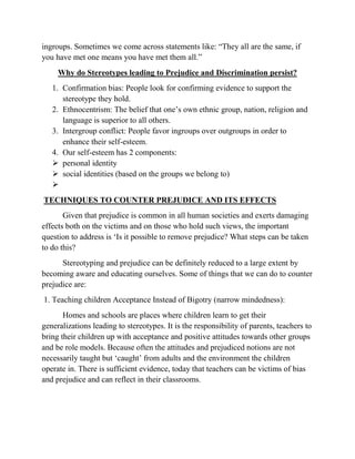 Sterotyping,aggression,prejudice | DOCX