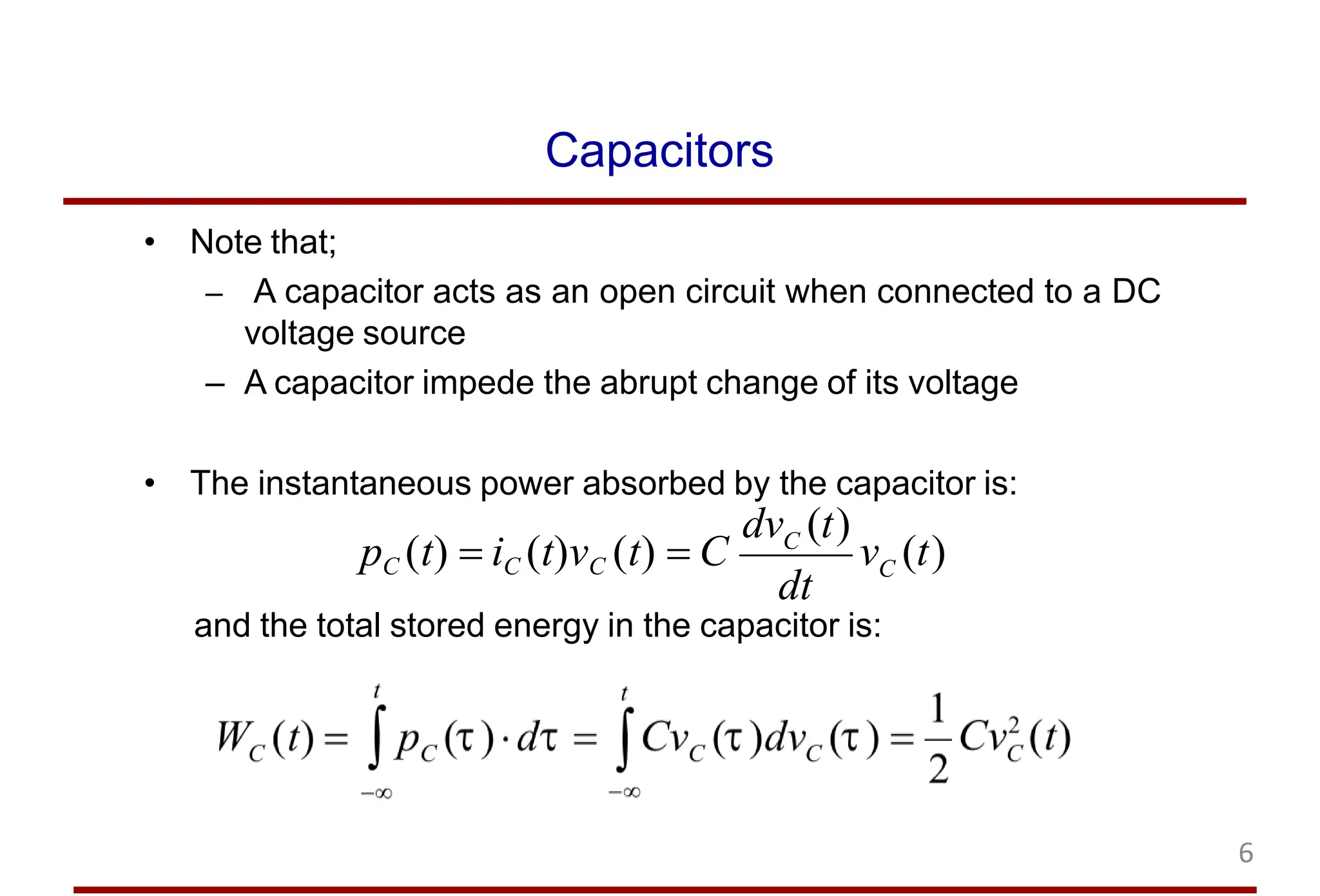 Chapter 6 Pptx Linear Circuit Analysis Capacitor Ppt
