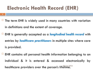 Chapter 6 Electronic health records pptx | PPTX | Health Insurance ...