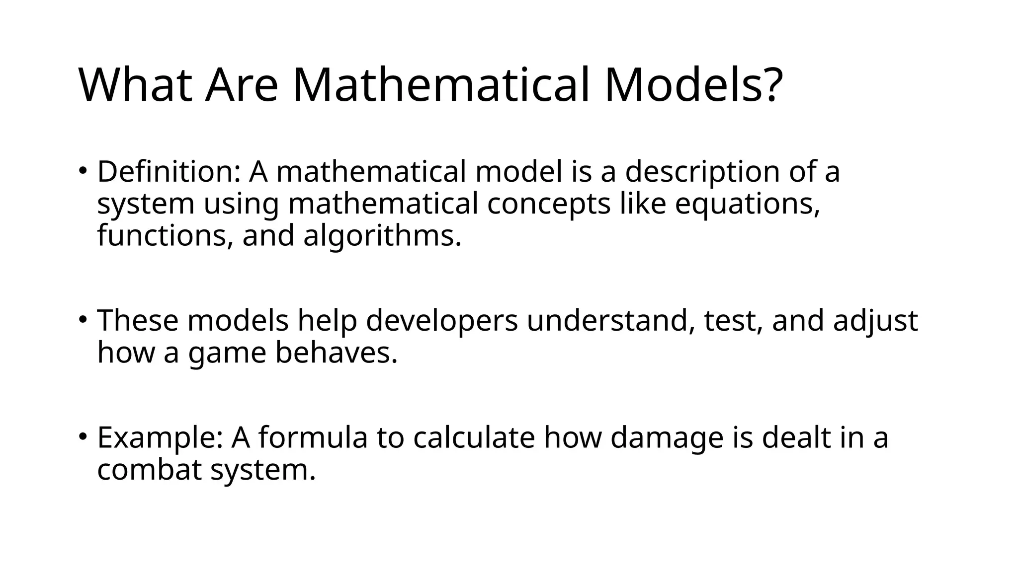 Chapter 6: Mathematical Models and SImulation | PPTX