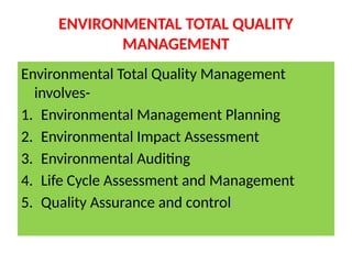 Total Quality Environmental Management Standard Measurement | PPTX