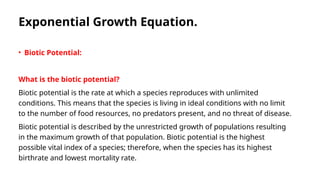Chapter 6. Population Biology. Dynamics of Population Growth..pptx