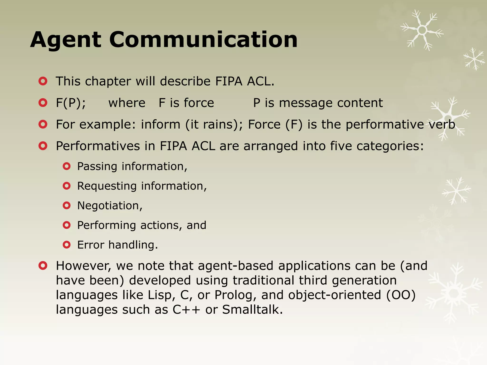 Chapter 6 agent communications--agent communications | PPTX