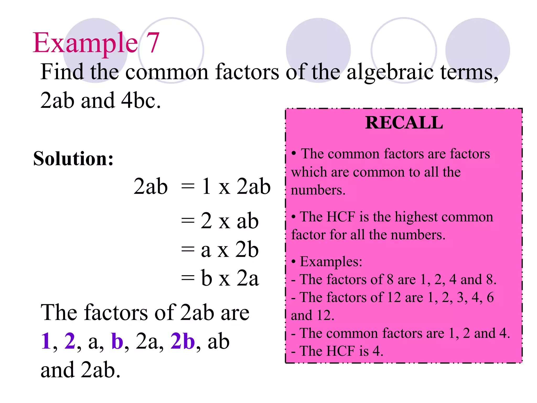 Chapter 6 algebraic expressions iii | PPT
