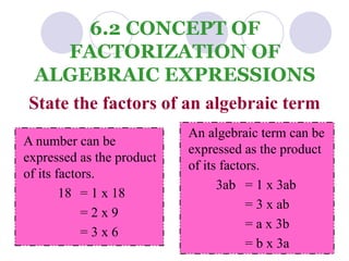 Chapter 6 algebraic expressions iii | PPT