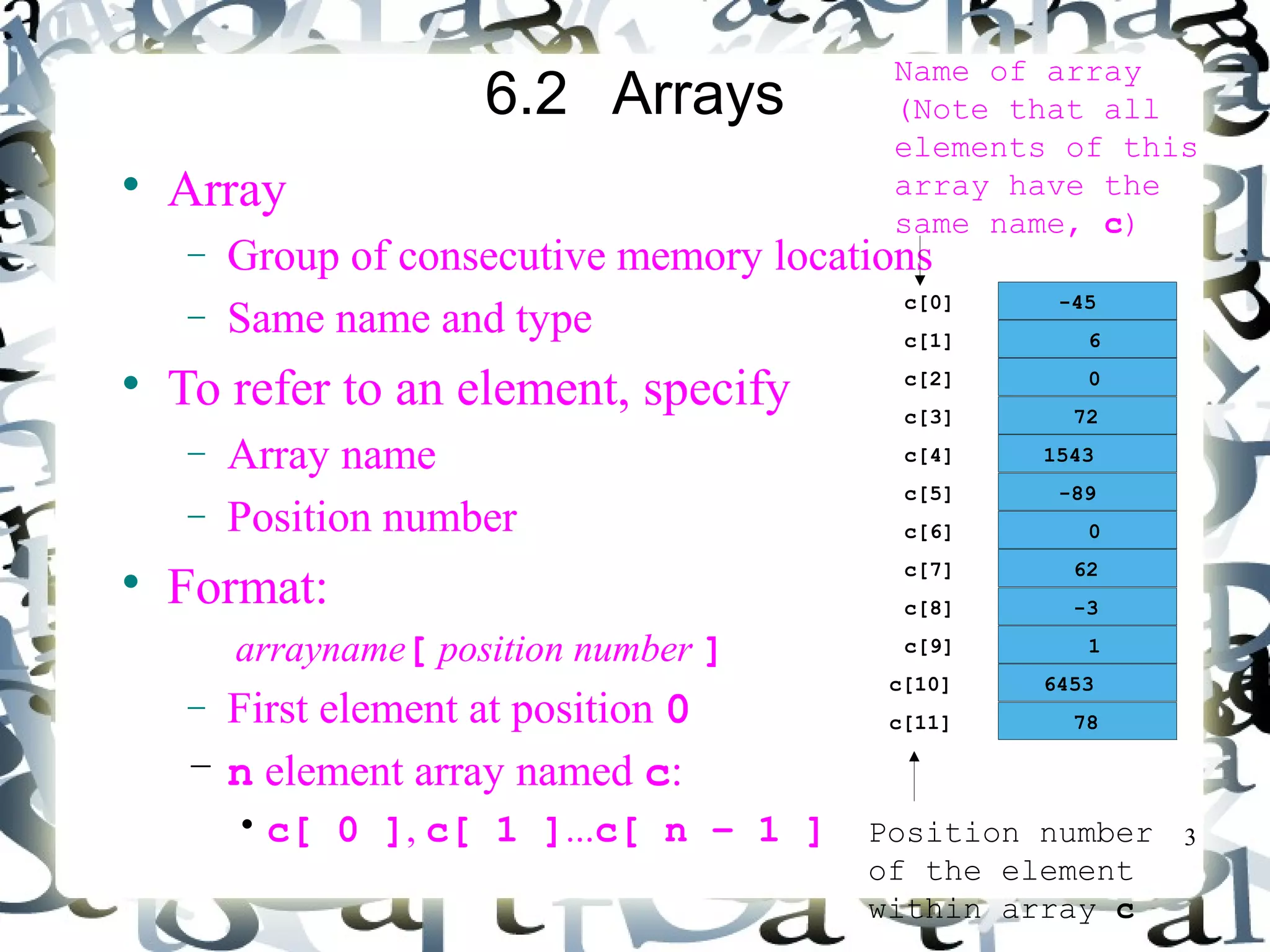 Chapter 6 arrays part-1 | PPT