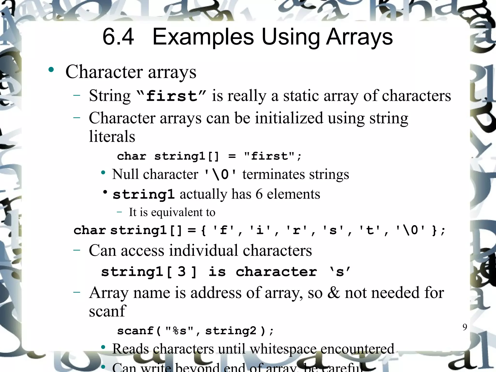 Chapter 6 arrays part-1 | PPT