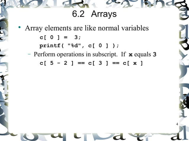 Chapter 6 arrays part-1 | PPT