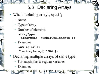 Chapter 6 arrays part-1 | PPT